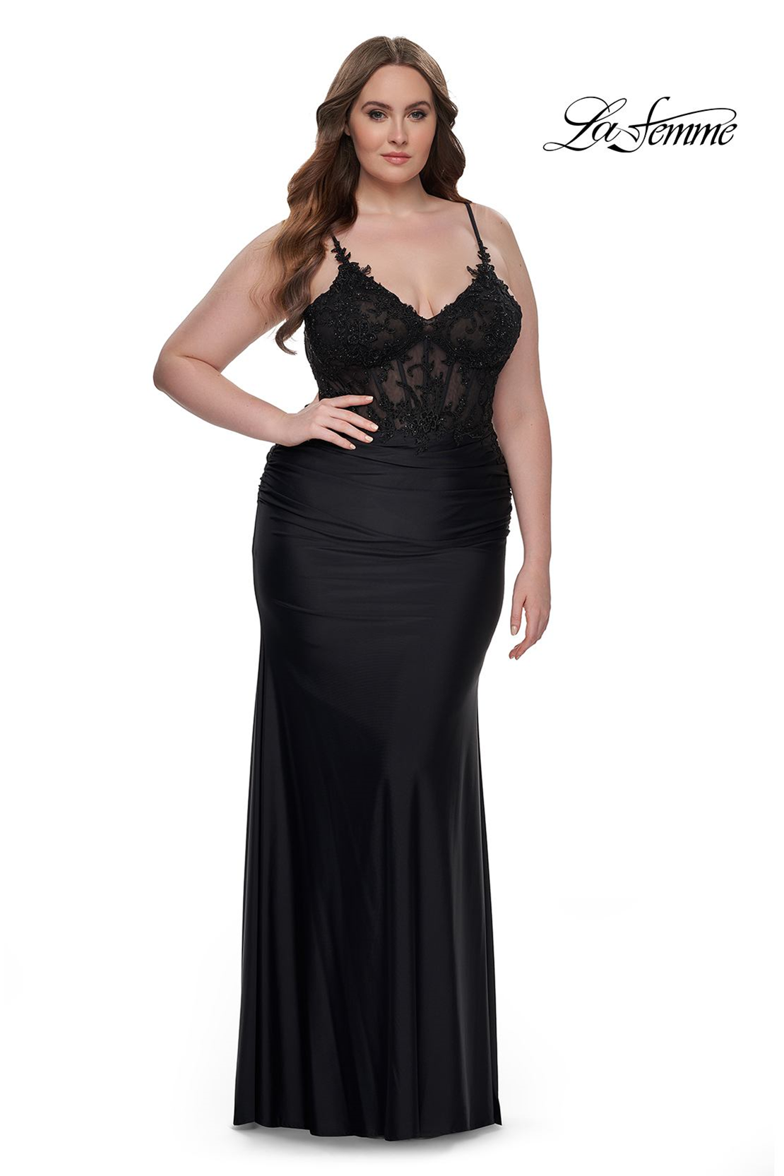La Femme 32226 Lace/Jersey Dress - Ethereal Beauty Captured – Mydressline