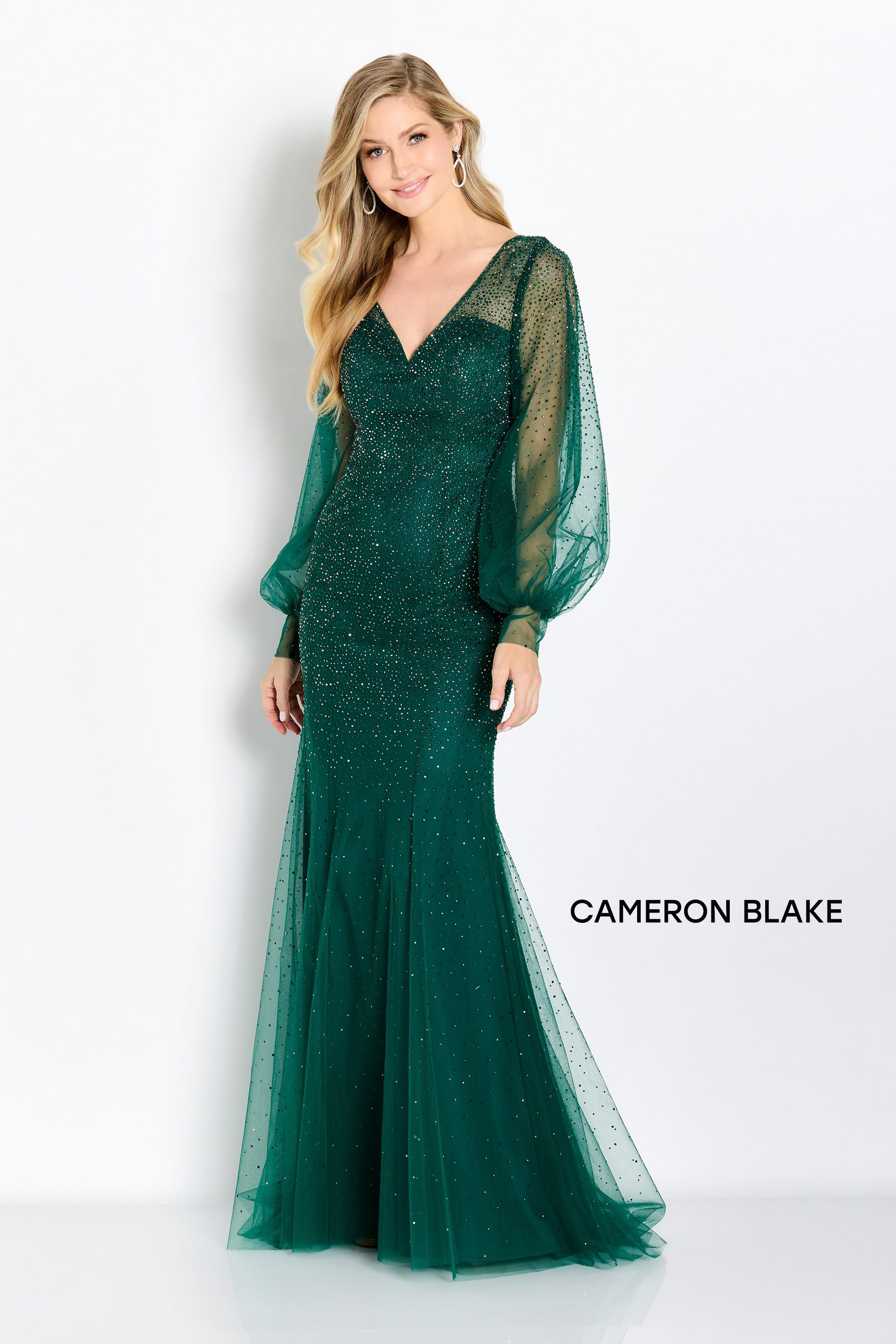Cameron Blake CB754 Stone Accent Tulle Gown – Mydressline