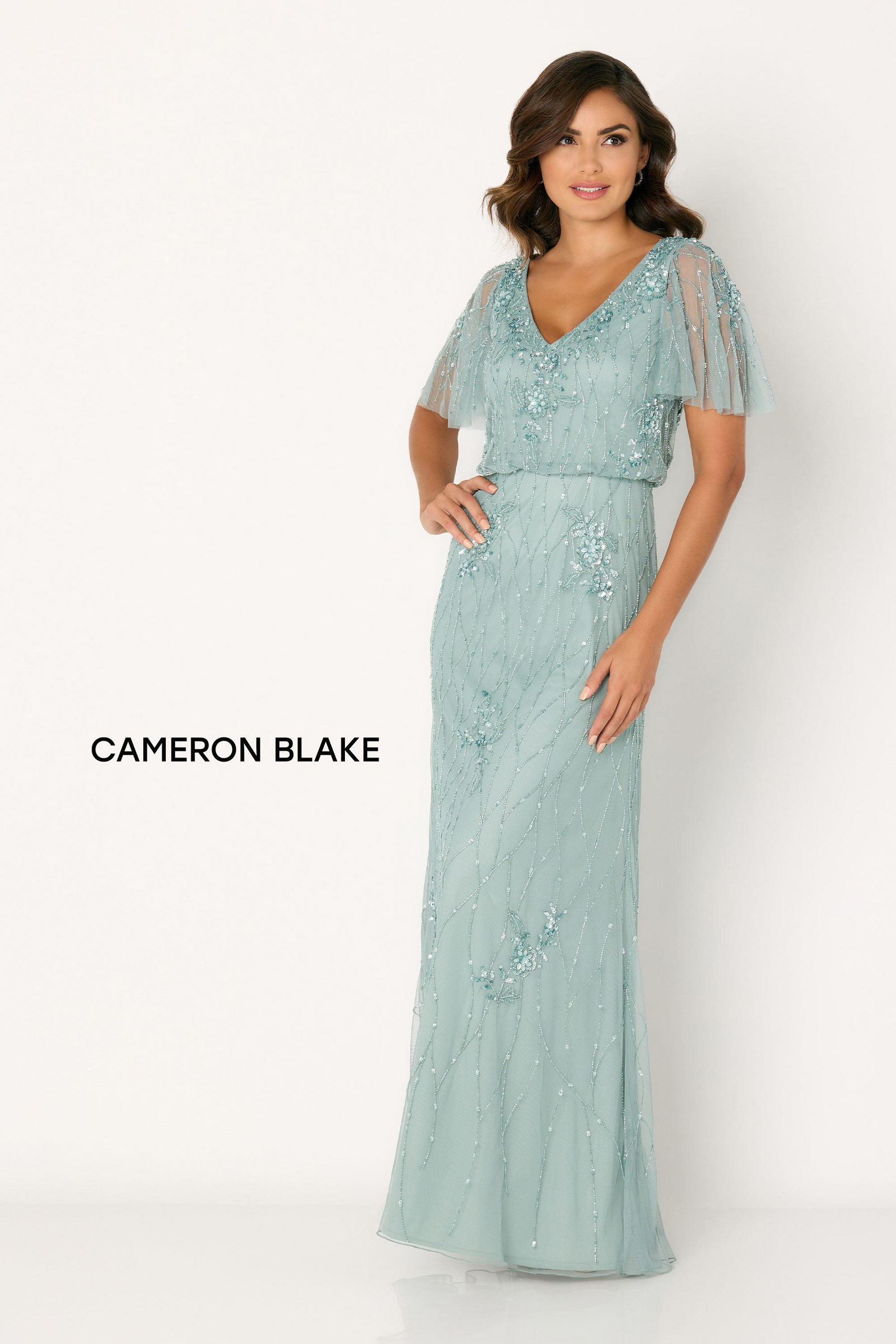 Cameron Blake CB780 Embroidered Tulle Dress - Elegant Statement Piece ...