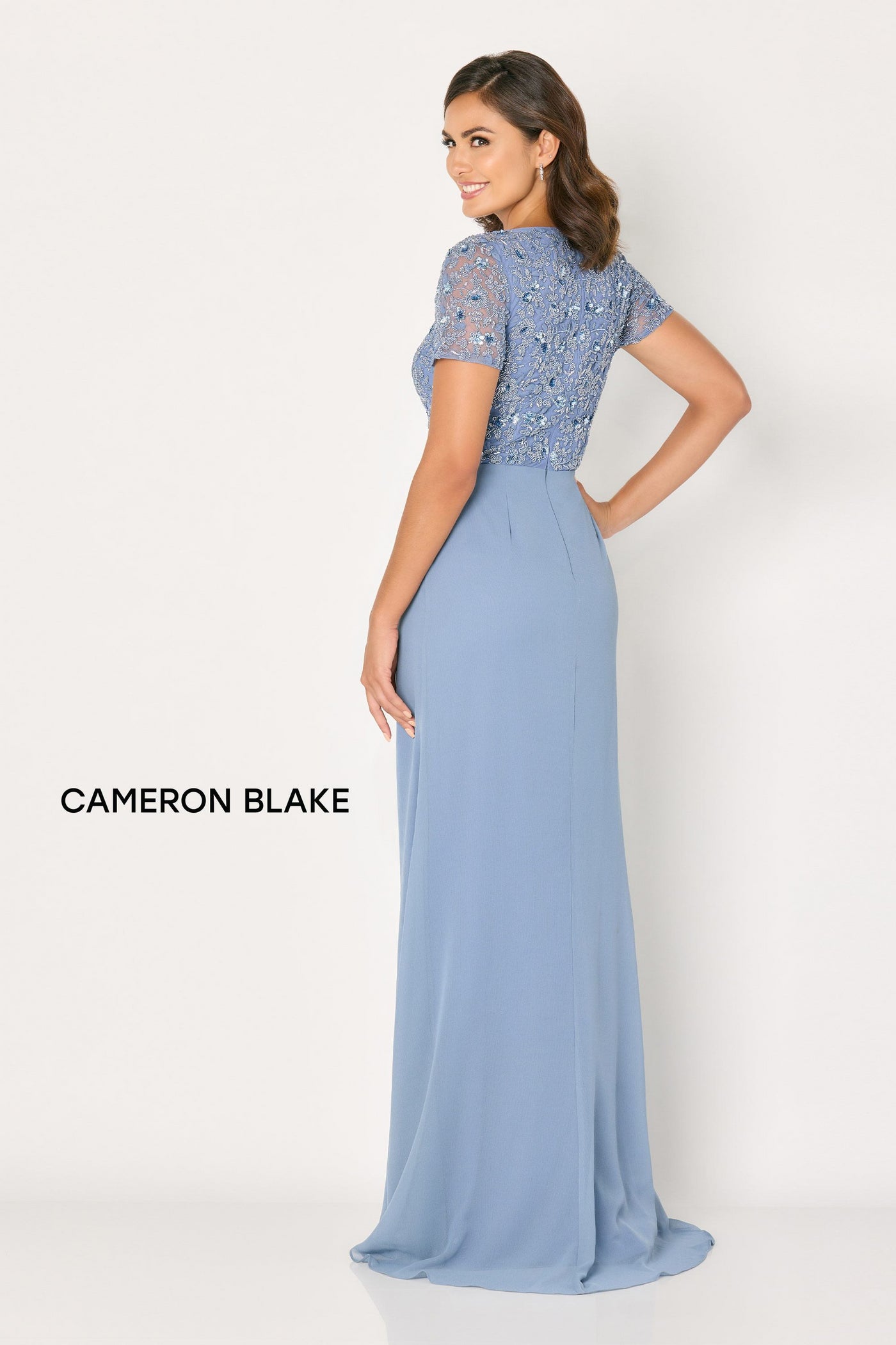 Cameron Blake CB794 Sequin Tulle Chiffon Dress with Shawl – Mydressline