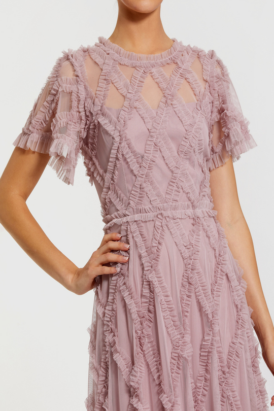 Mac Duggal 8278 Midi Dress in Luxurious Tulle – Mydressline