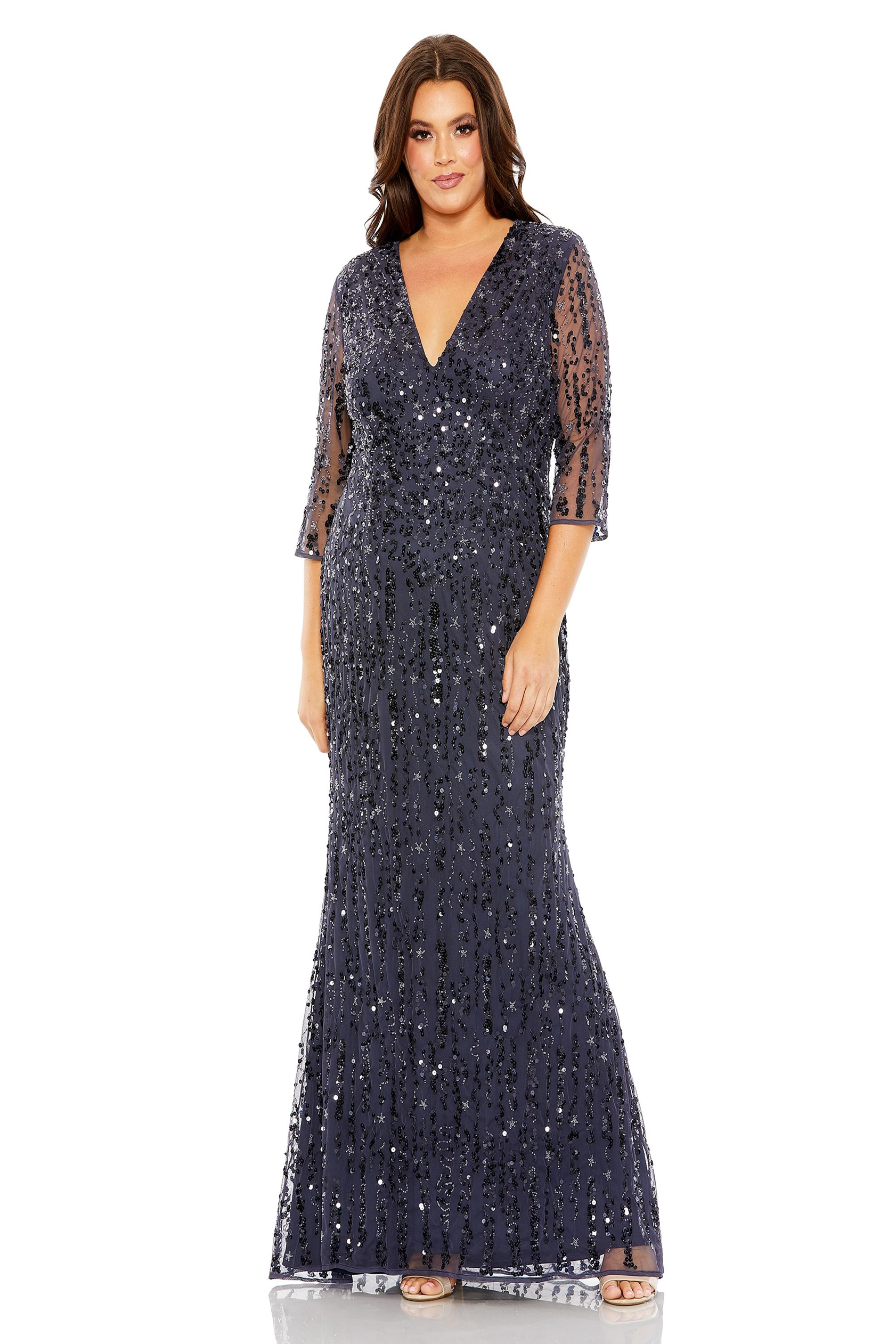 Mac Duggal 93871 Evening Gown with Sequins & Beads – Mydressline