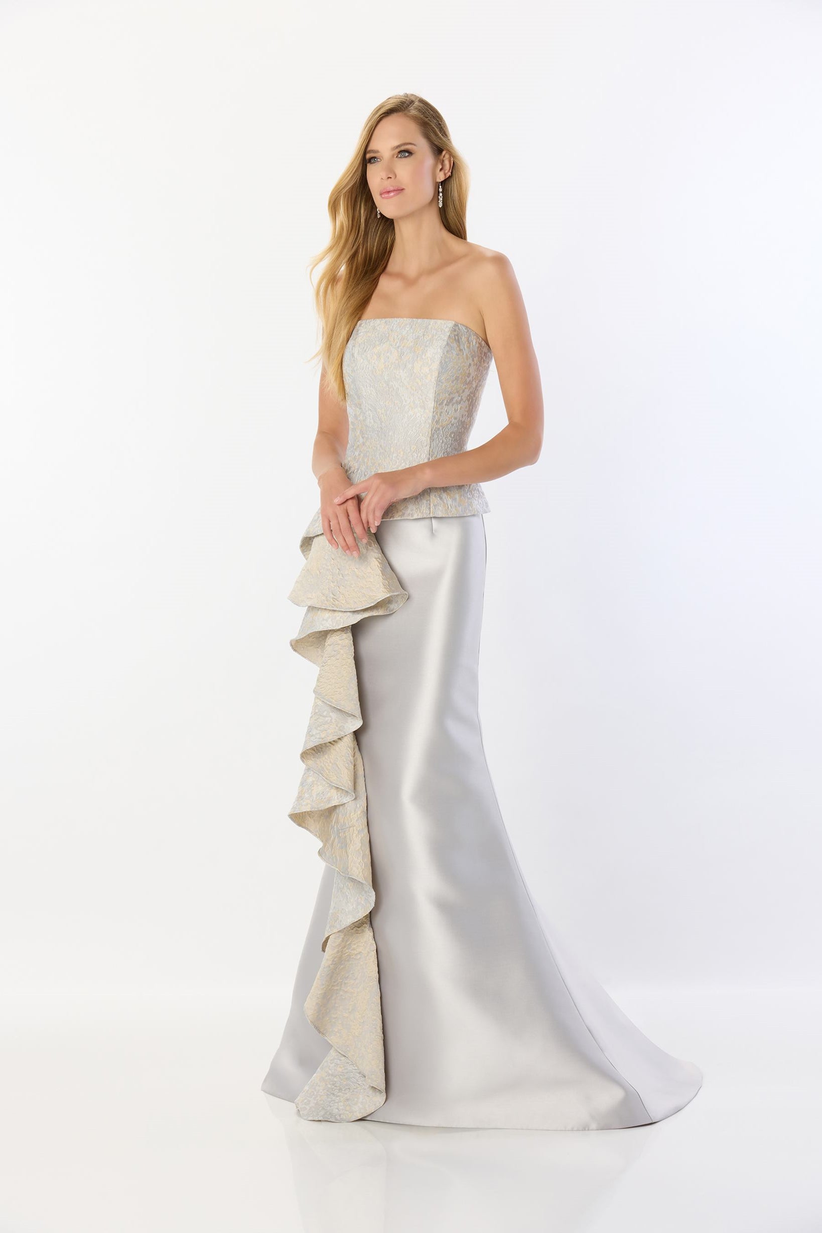 Mon Cheri Montage M2228 Brocade Mikado Pongee Dress – Mydressline