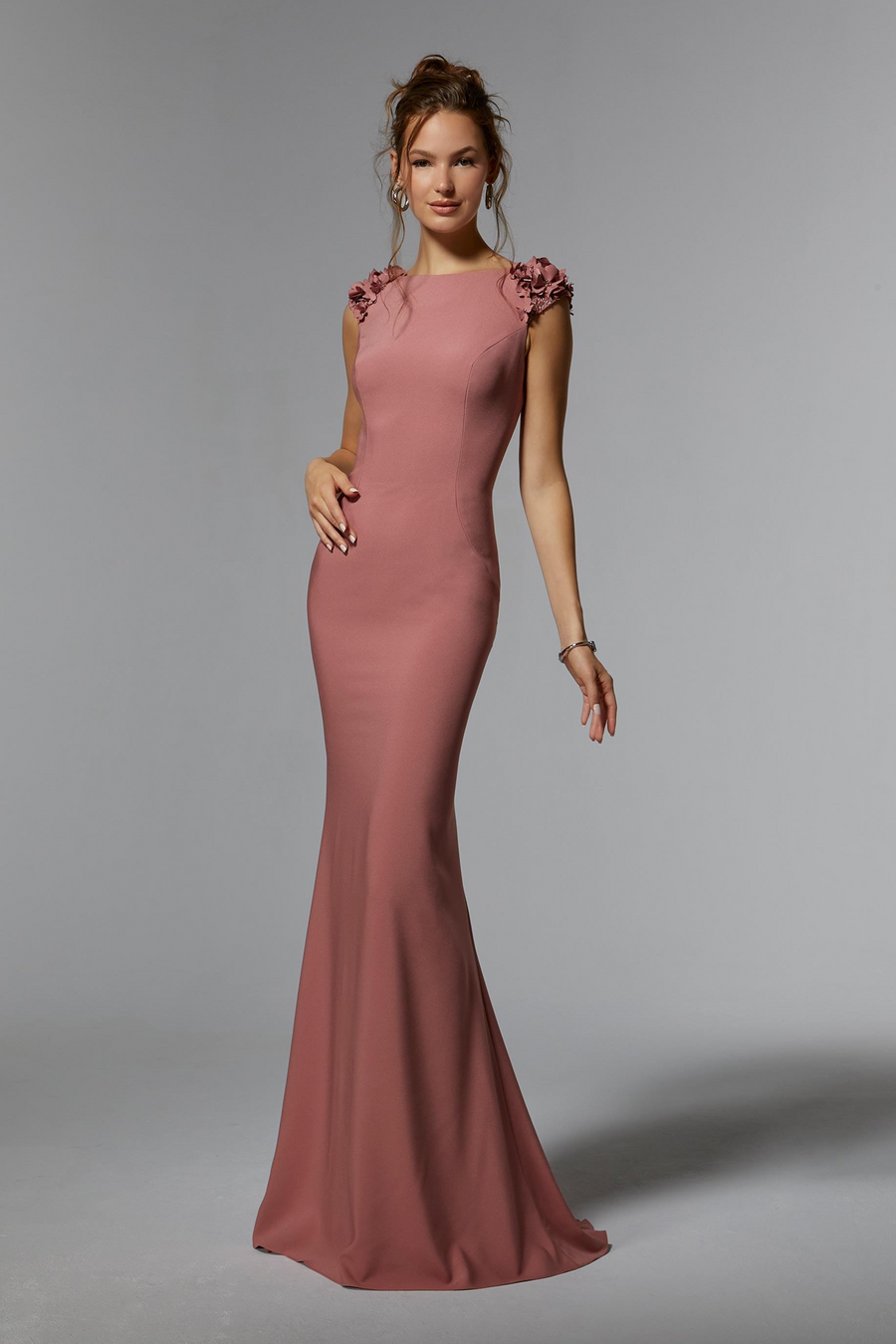 Morilee 72920 Evening Gown with Crystal Beaded Flowers – Mydressline