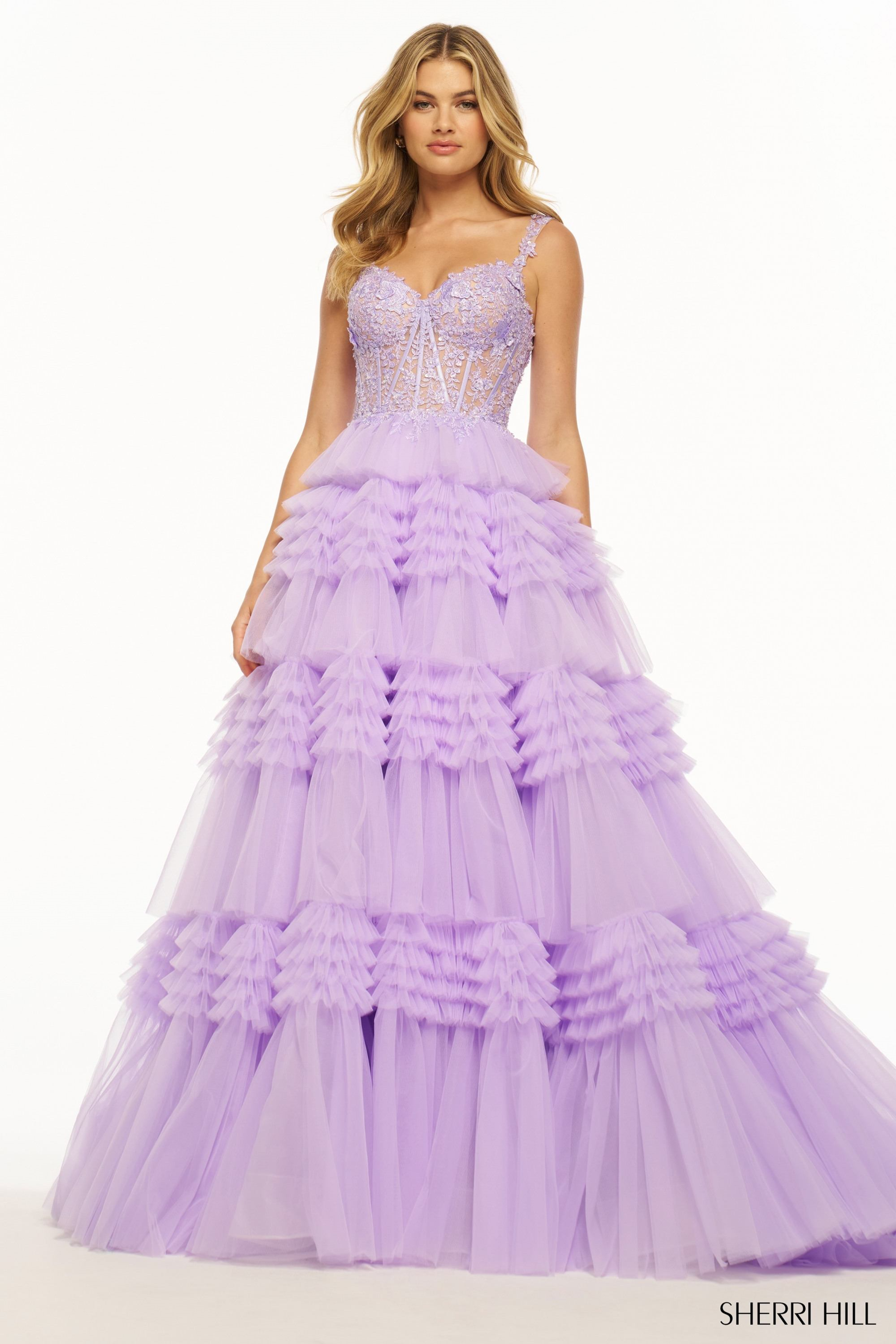 Sherri Hill 56019 Tulle Ball Gown with Sweetheart Neckline – Mydressline