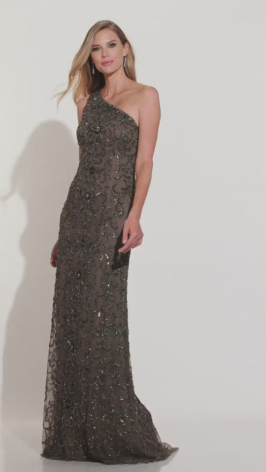 Mon Cheri Montage M2241: Beaded Tulle Evening Gown – Mydressline