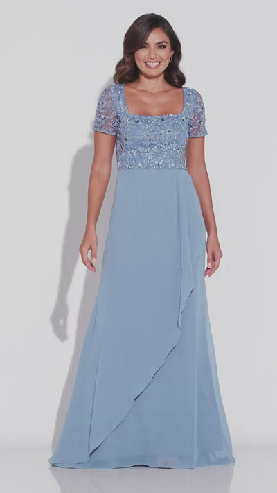 Cameron Blake CB794 Sequin Tulle Chiffon Dress with Shawl – Mydressline