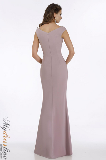 Luxurious Taffeta Sleeveless Column Dress with Bateau Neckline ...