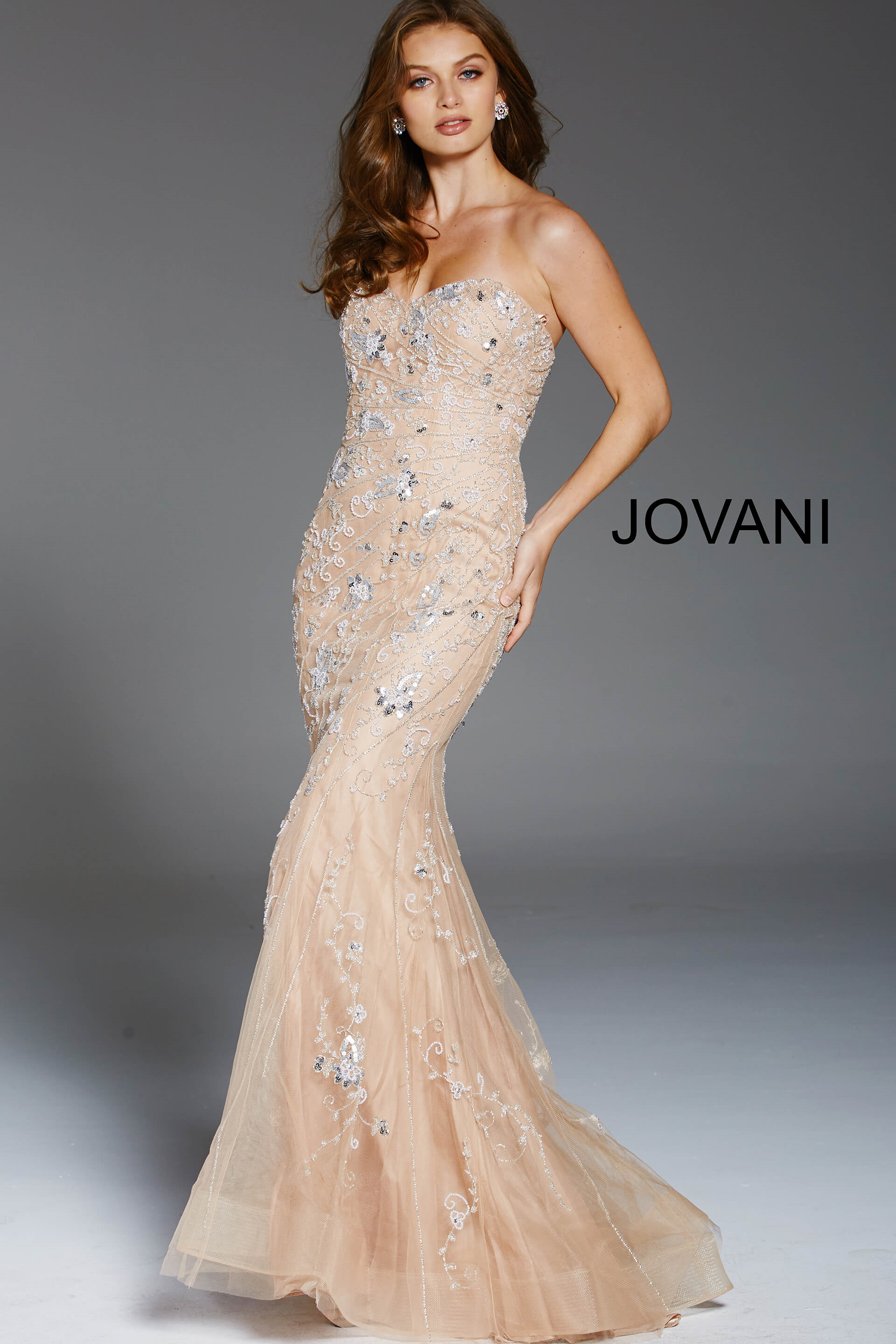 Jovani 56064 Elegant Strapless Evening Gown – Mydressline