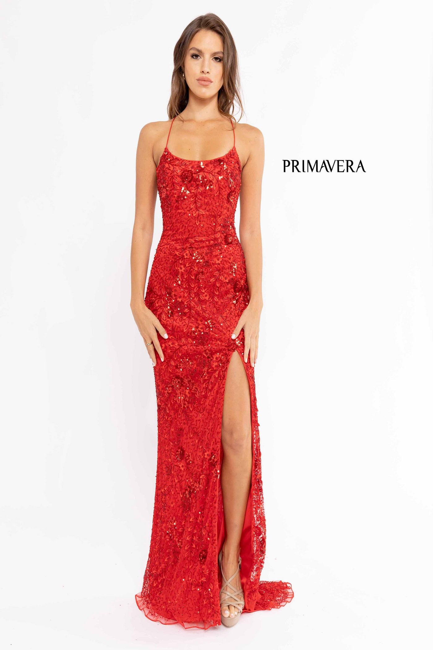 Primavera 3931 Sequin Side Slit Evening Dress – Mydressline