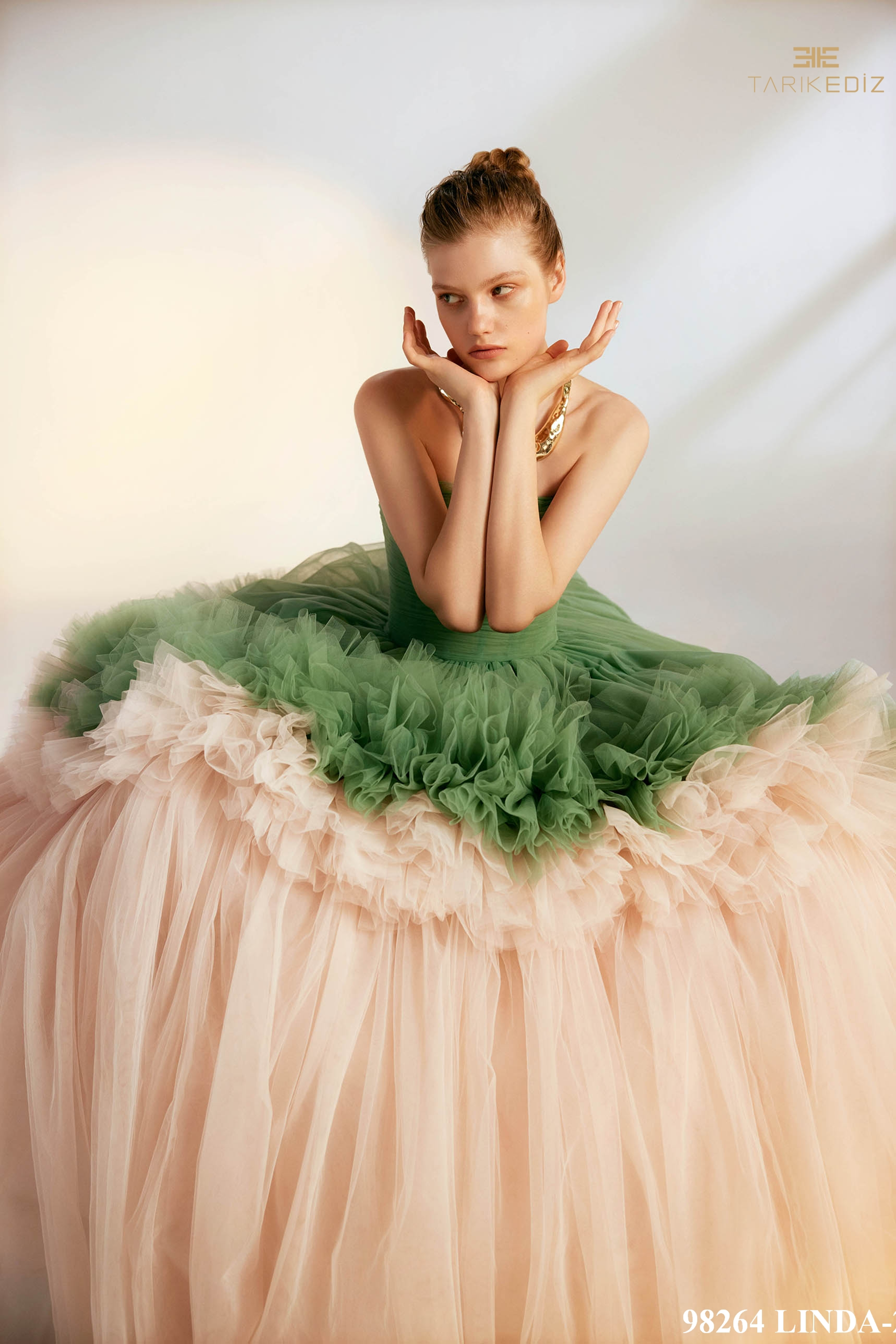 Tarik Ediz 98264: Exquisite Tulle Evening Gown – Mydressline